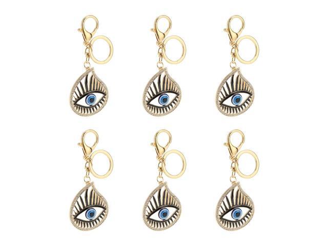 Click here for 6pcs Blue Eye Keychain  Metal Rhinestone Car Keych... prices