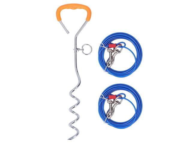 Click here for Dog Tie Out Stake with Steel Wire Leash  Double He... prices