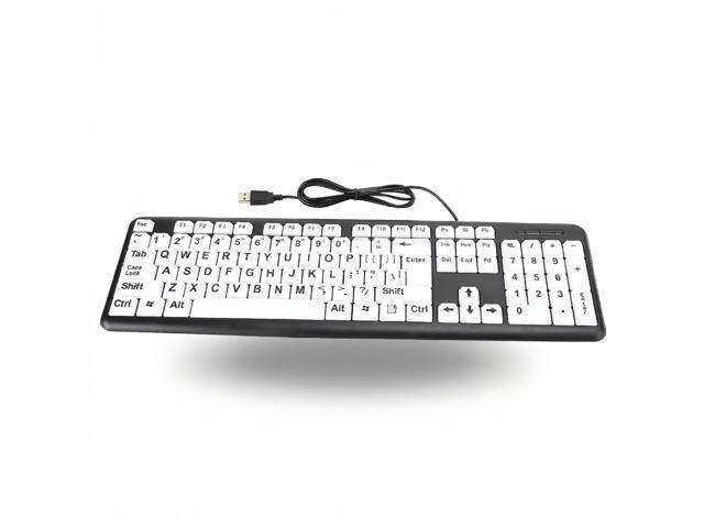 Click here for Large Print Keyboard  USB Wired  104 Keys Black Wh... prices