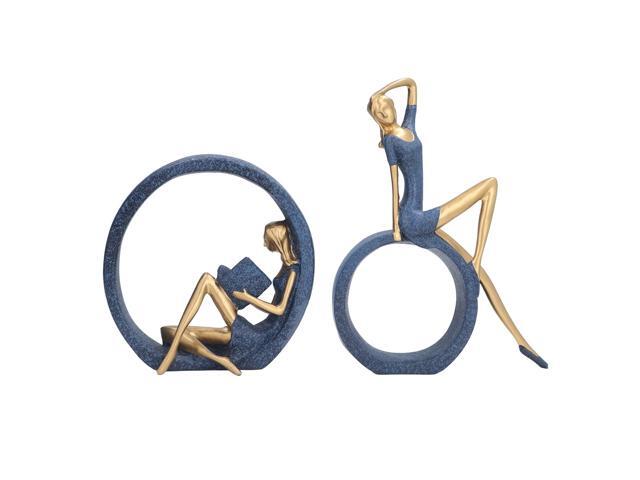Click here for 2pcs Reading Woman Sculpture and Yoga Girl Statue... prices