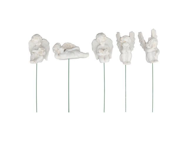 Click here for 5Pcs Durable Resin Cupid Figurine On Stick  White... prices