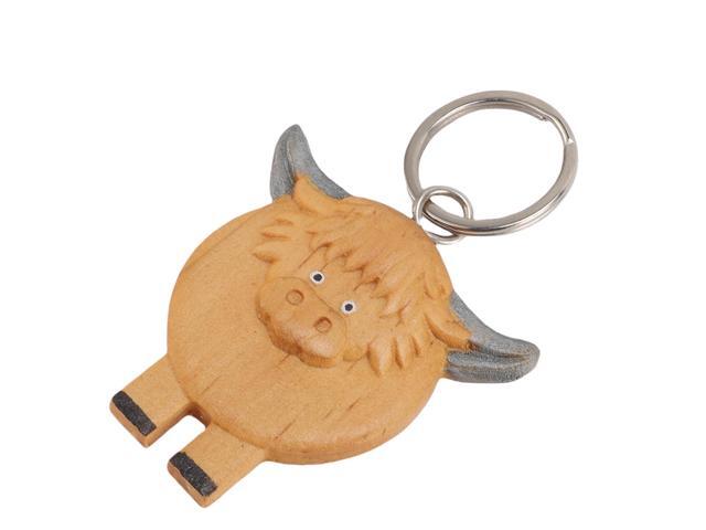 Click here for Highland Cow Keychain  Wooden Animal Key Ring  Rob... prices