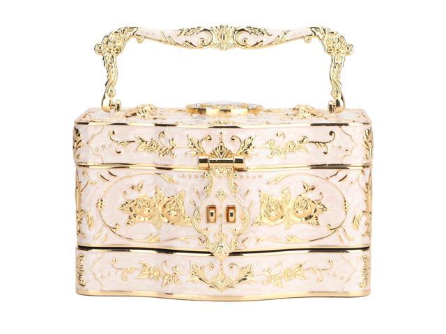 Click here for Vintage Jewelry Box  3 Layers Floral Carved Trinke... prices