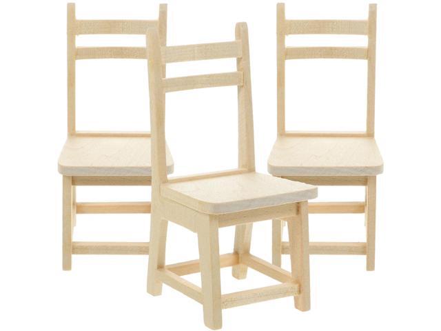 Click here for 3Pcs Miniature Wooden Chair Models for Dollhouse D... prices