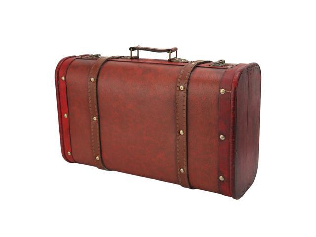 Click here for Retro Wooden Box  Faux Leather Suitcase Storage Ch... prices