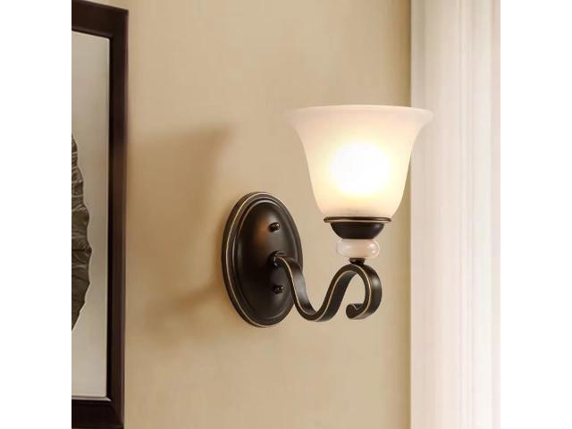 Click here for Amen Retro Glass Wall Lamp Iron Art Living Room Ba... prices