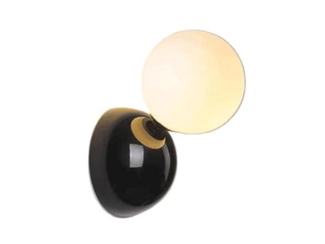 Click here for Modern Black Wall Sconce  White Glass Globe Shade... prices