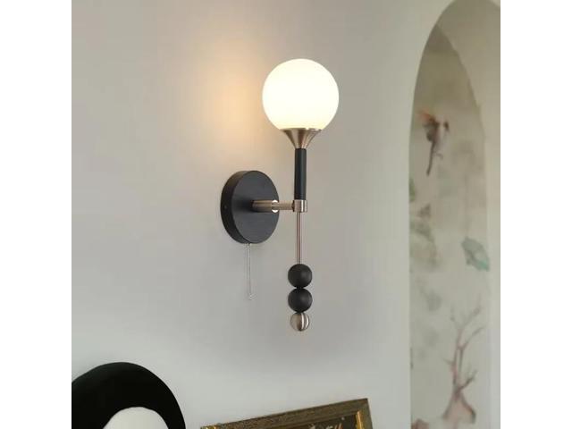 Click here for French Wall Lamps Wood Glass Bedside Lamp LED Back... prices