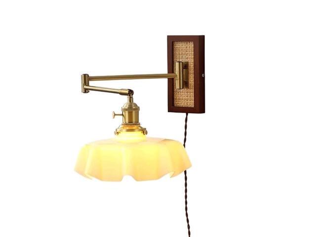 Click here for Vintage Farmhouse Plug-in Wall Sconce  Brass Swing... prices