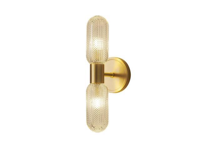 Click here for Modern Brass d Wall Sconce  2-Light Vertical Fixtu... prices
