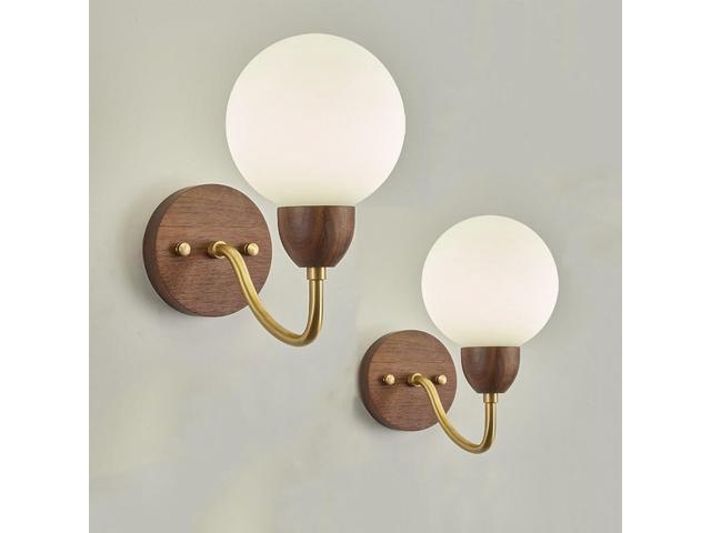 Click here for Walnut Wall Sconce Glass Globe Wall Light  Nordic... prices