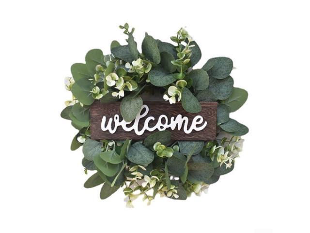 Click here for Rustic Welcome Wreath  12 Inch Simulated Eucalyptu... prices