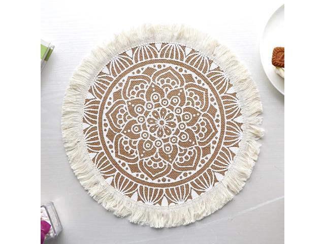 Click here for Round Cotton-Linen Placemat for Kitchen & Dining T... prices