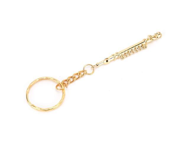 Click here for Brass Flute Keychain  Musical Instrument Key Ring... prices