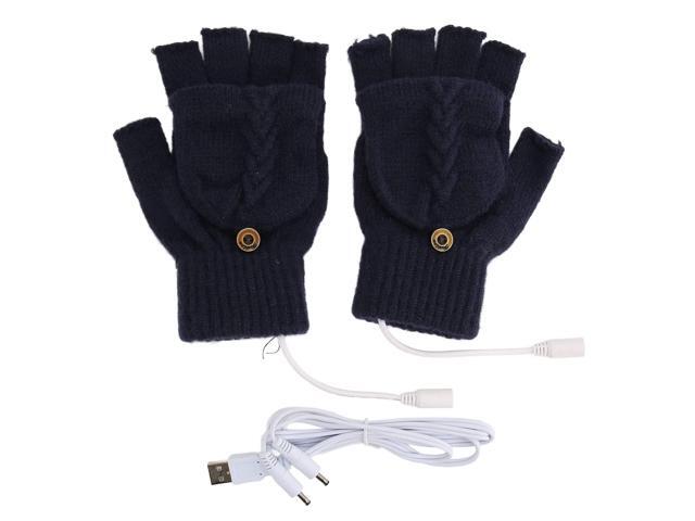 Click here for USB Knitted Heated Gloves  Half Finger Flip Design... prices