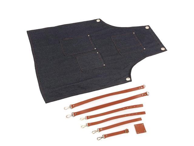 Click here for Denim Bib Apron with Genuine Leather Straps  Heavy... prices