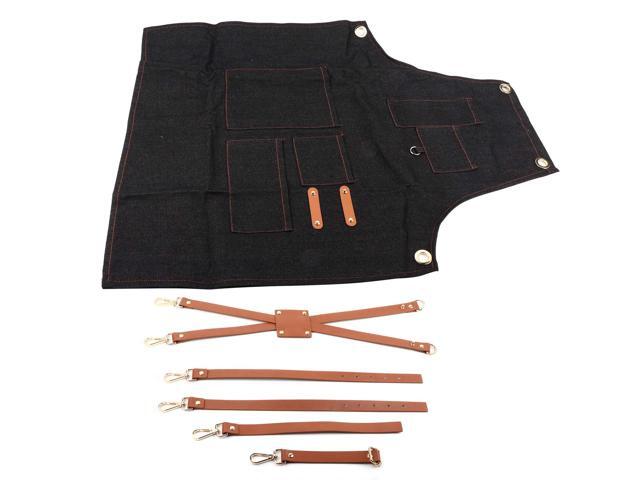 Click here for Denim Bib Apron with Genuine Leather Straps  Heavy... prices