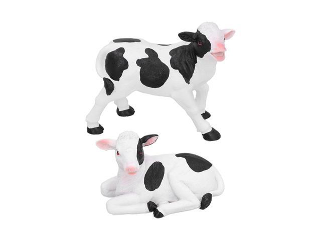 Click here for 2pcs Cows Figurine Resin Animal Sculpture  Miniatu... prices