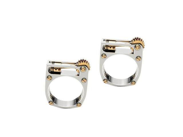 Click here for 2Pcs Creative Mechanical Gear Titanium Steel Ring... prices