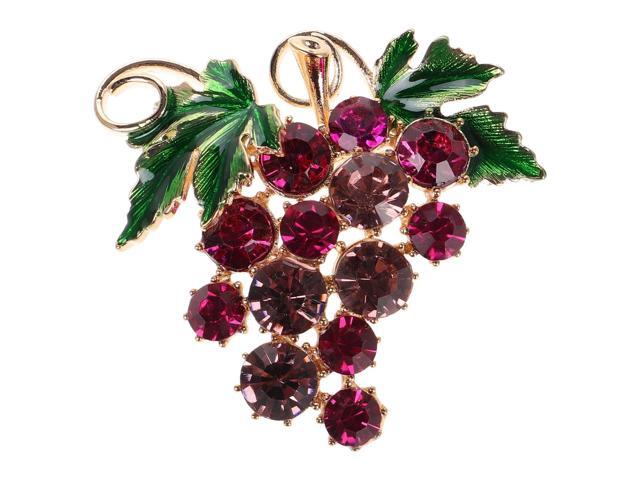 Click here for Grapes Brooch Pin Rhinestone Fruit Lapel Pin Red C... prices