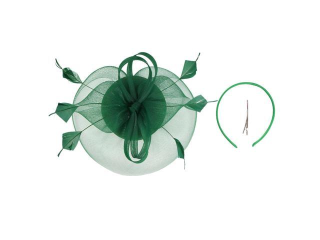 Click here for Green Mesh Flower Fascinator Headband and Clip  Br... prices