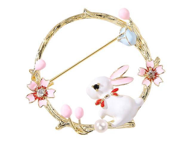 Click here for Rabbit Wreath Brooch Pin  Japanese Style Animal Br... prices