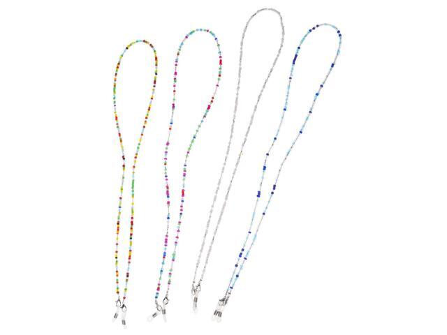 Click here for 4pcs Beaded Glasses Chain Neck Strap Set  Yellow W... prices