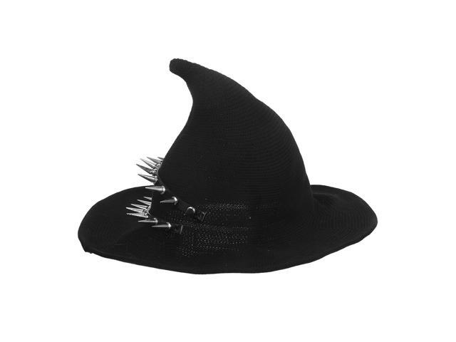Click here for Studded Spike Rivet Witch Hat  Knitted Gothic Wiza... prices