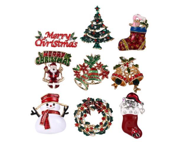 Click here for 9pcs Christmas Alloy Brooch Pin Set  Creative Fash... prices