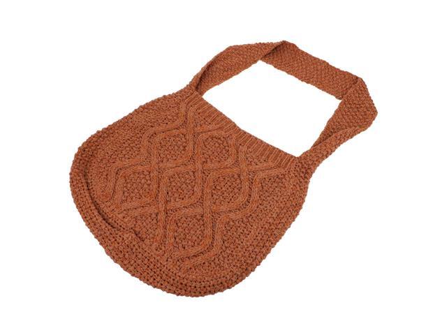 Click here for Woven Crochet Crossbody Bag Vintage Brown Woolen Y... prices