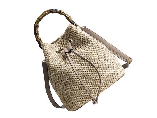 Click here for Straw Drawstring Bucket Shoulder Bag Womens Crossb... prices