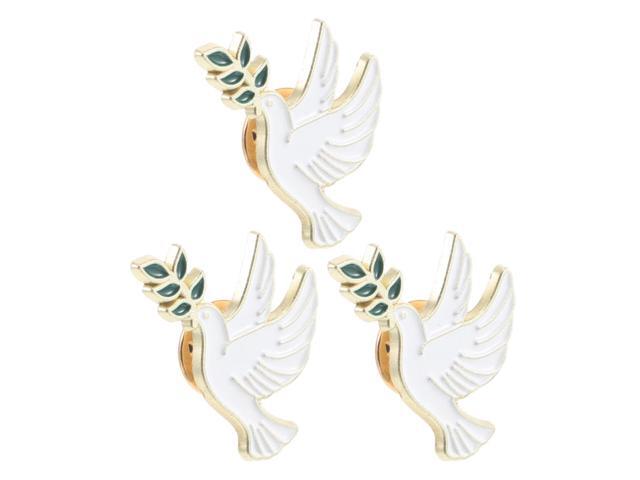Click here for 3pcs Dove Lapel Pins with Olive Branch Brooch Set... prices