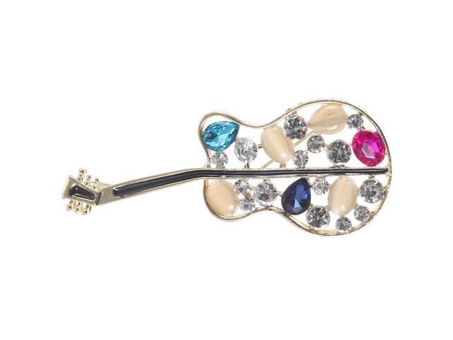 Click here for Crystal Rhinestone Guitar Brooch Pin with Pearls... prices