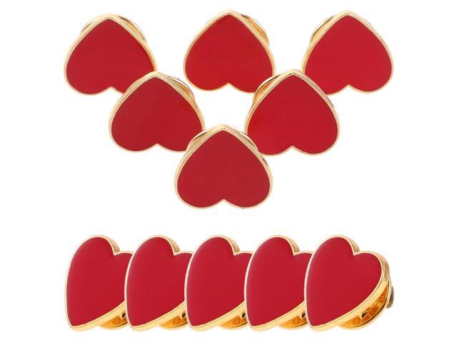 Click here for 10pcs Red Zinc Alloy Heart Brooch Pins for Women V... prices