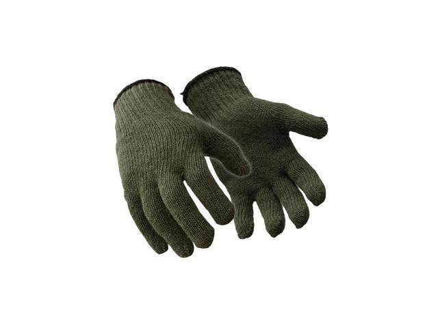 RefrigiWear Mens Wool Glove Liners - Insulating Base Layer for Winter Work Gloves (Pack of 12 Pairs) - Green
