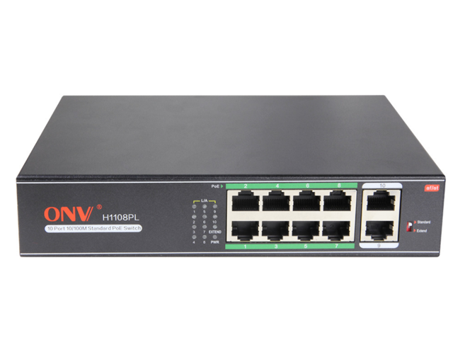 Click here for ONV-H1108PL 10-Port 10/100M standard PoE Switch prices