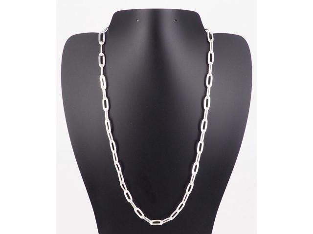 Click here for Solid 925 Sterling Silver Paperclip Necklace Paper... prices
