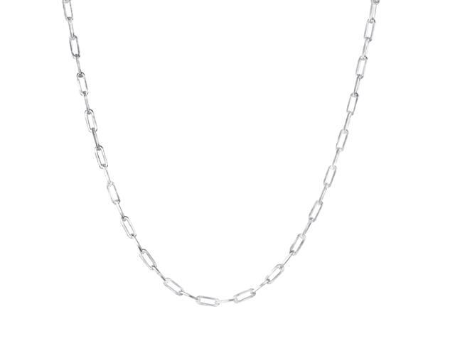 Click here for Solid 925 Sterling Silver Paperclip Necklace Paper... prices