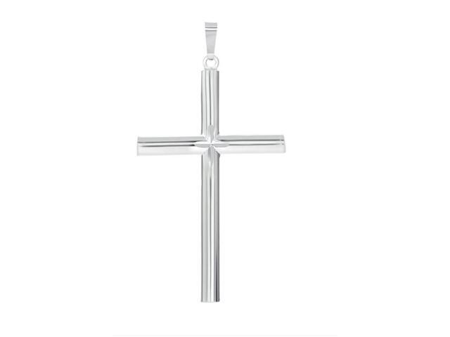 Click here for 0.925 Sterling Silver Tube Cross Pendant Necklace... prices