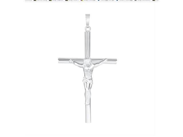 Click here for 925 Sterling Silver Tube Lord Jesus Christ Crucifi... prices