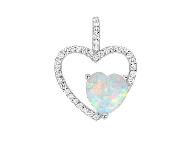 Click here for 925 Sterling Silver Created White Heart shape Opal... prices