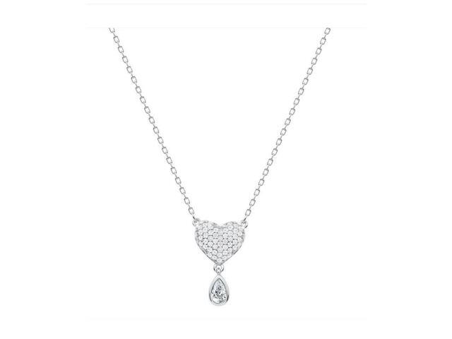 Click here for 925 Sterling Silver Pave Cubic Zirconia CZ Heart S... prices