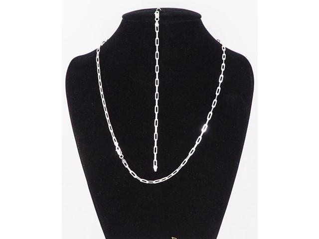Click here for Solid 925 Sterling Silver Paper Clip Chain Bracele... prices