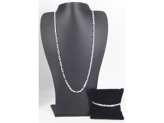 Click here for Solid 925 Sterling Silver Paper Clip Chain Bracele... prices