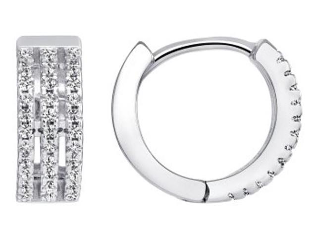Click here for 925 Sterling Silver 3 Strands Hoop Earrings with 3... prices
