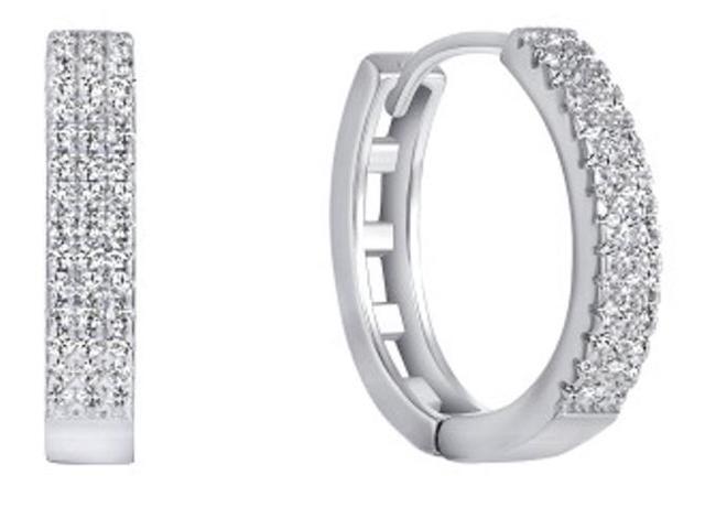 Click here for 925 Sterling Silver 3 Row Oval Hoop Earrings with... prices