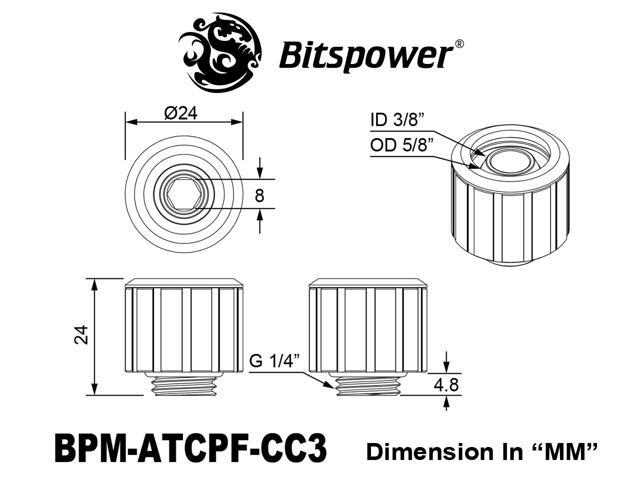 Click here for Bitspower Artemis Compression Fitting CC3 For ID 3... prices