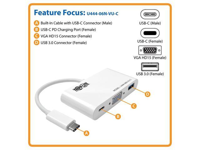 Click here for Tripp Lite USB C to VGA Multiport Adapter w/ PD Ch... prices