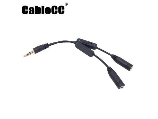 Click here for Cablecc Black 3.5mm Stereo Male to Double 3.5mm Fe... prices