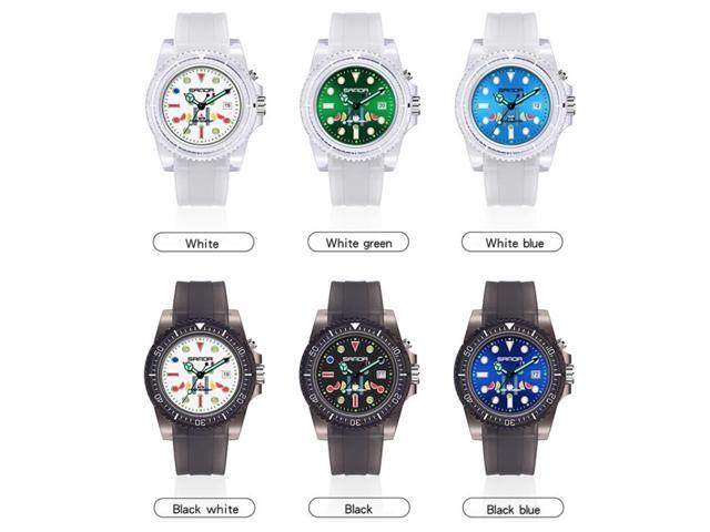 Click here for SANDA 6078 Fluorescent Calendar Dial Transparent S... prices